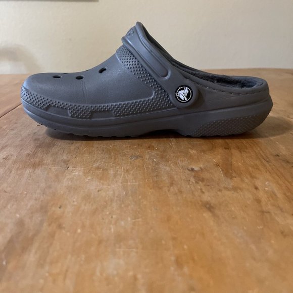 CROCS | Shoes | Crocs Classic Faux Fur Lined Dual Comfort Shoes Gray Sz ...